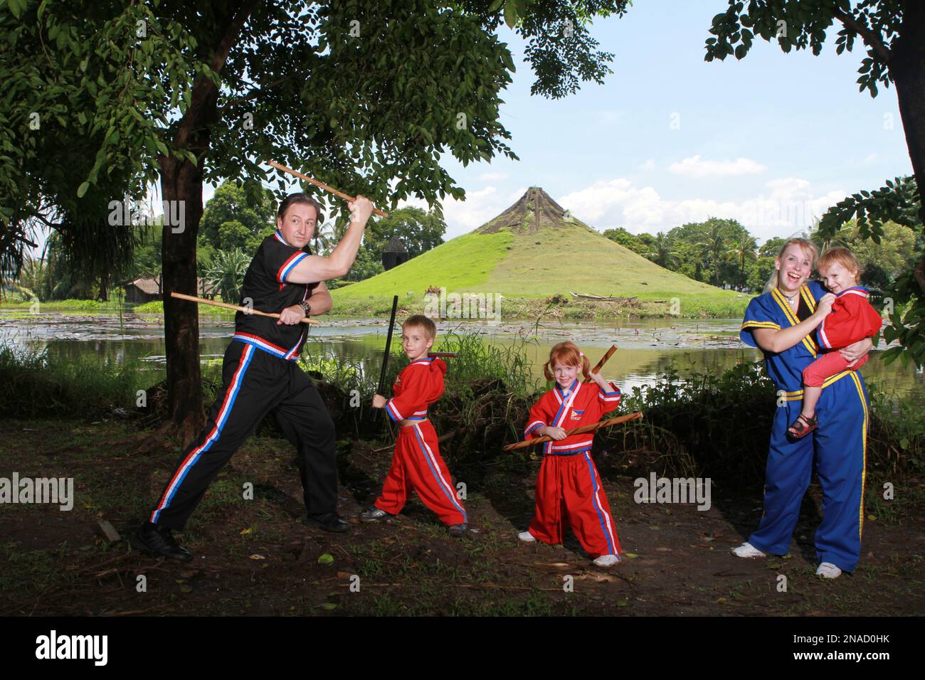 Swiss couple Andy and Carmen Kunz, pose for a picture together with ...