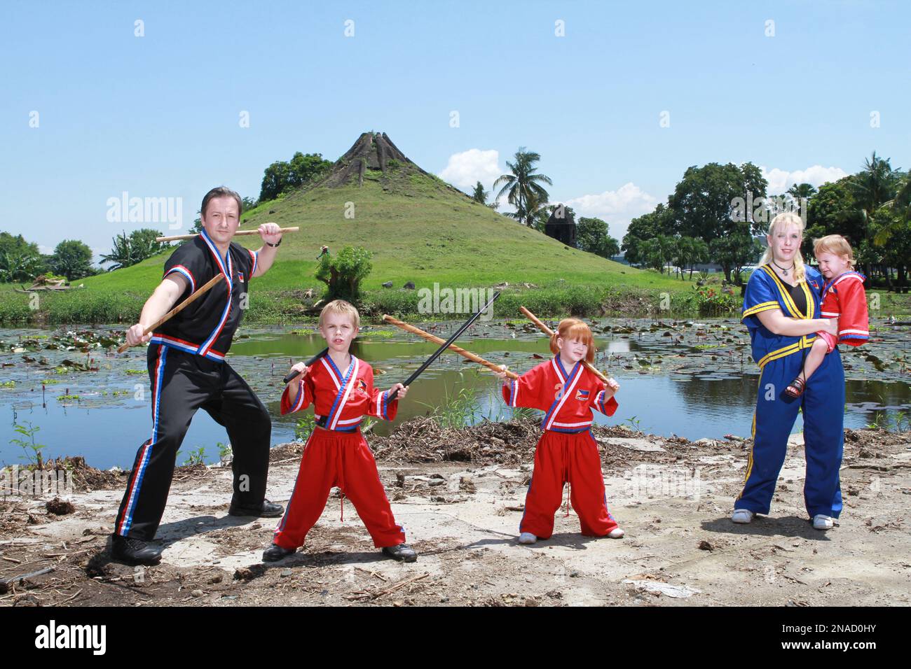 Swiss couple Andy and Carmen Kunz, pose for a picture together with ...