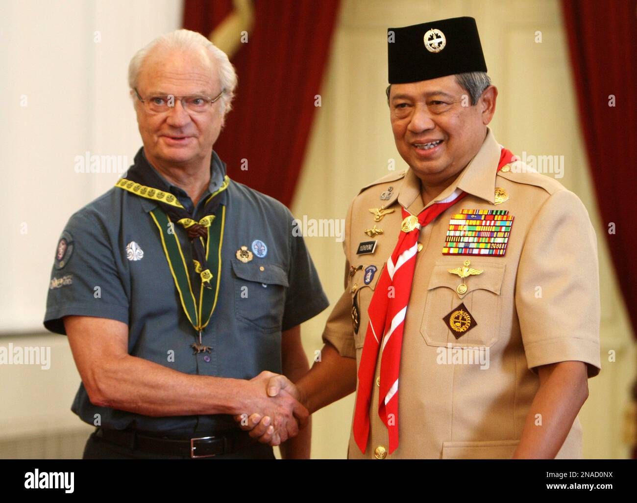 Sweden's King Carl XVI Gustav, honorary chairman of the World Scout ...