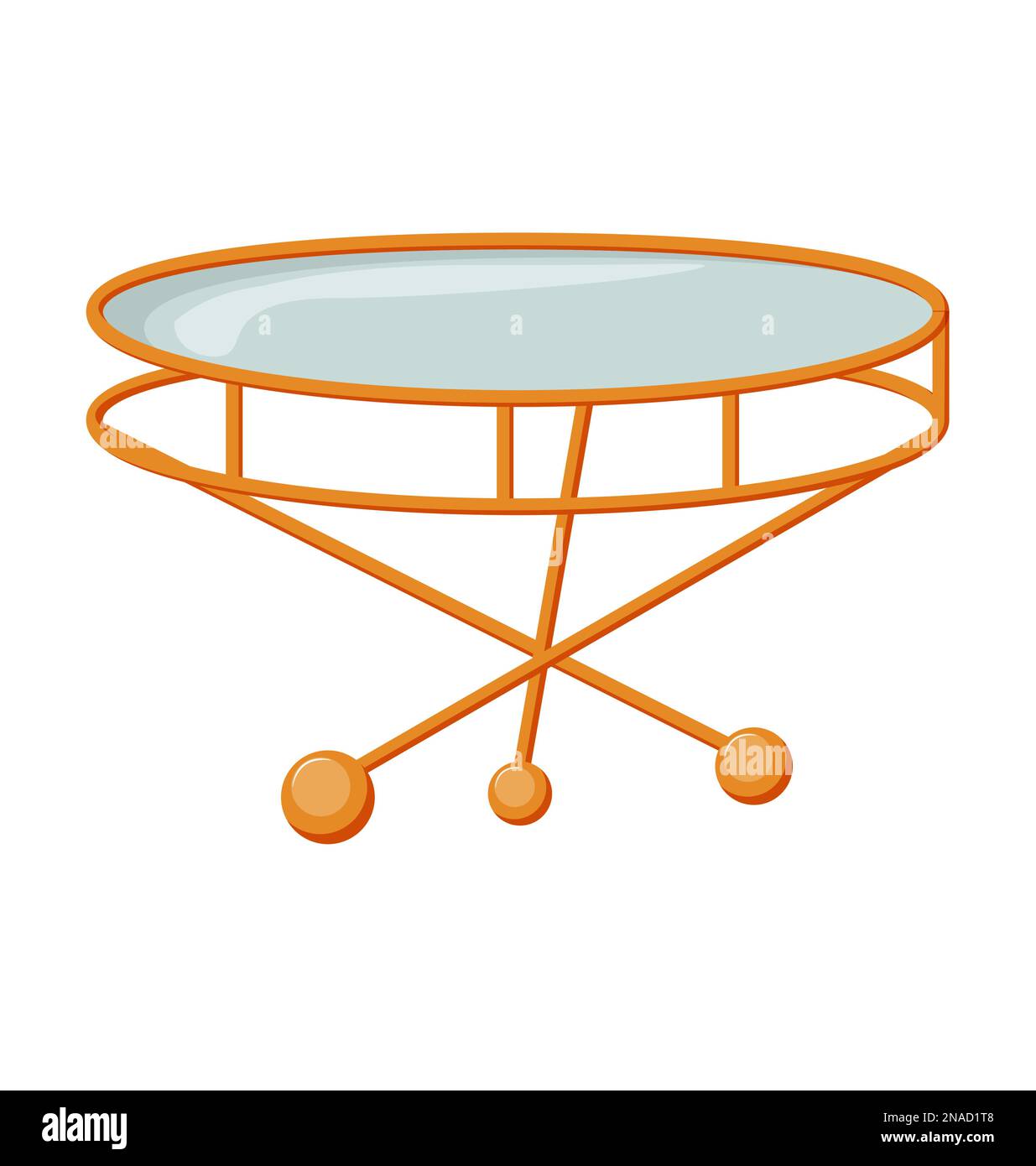 Coffee table in Art Deco style. Art Nouveau style. Glass round table ...