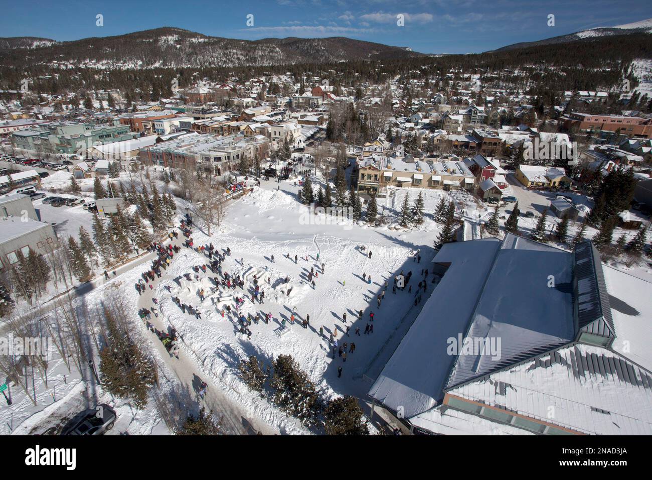 This aerial image shows the children's winter play area at the ...