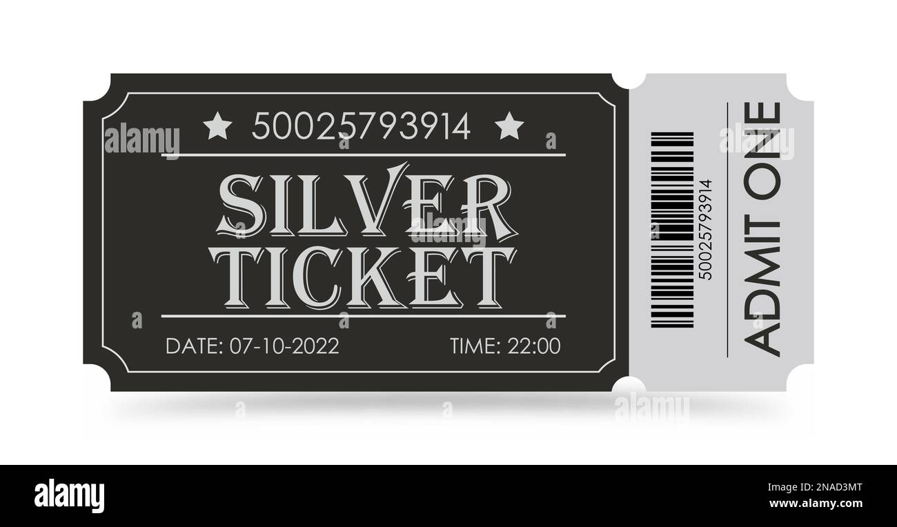 Silver Ticket. Vector illustration for websites, applications, cinemas ...