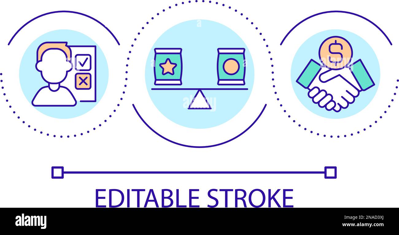 Comparison of products loop concept icon Stock Vector Image & Art - Alamy