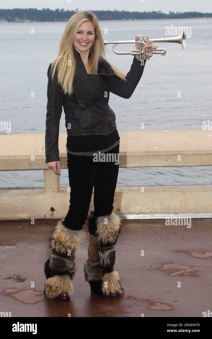 English trumpet soloist Alison Balsom poses at the 46th MIDEM ...