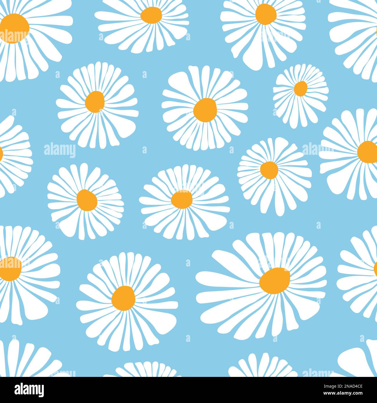 Chamomile flowers simple design seamless pattern Stock Vector Image ...