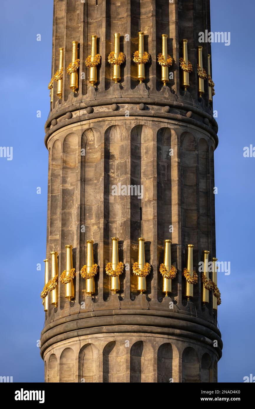 The Victory Column architectural details in city of Berlin, Germany ...