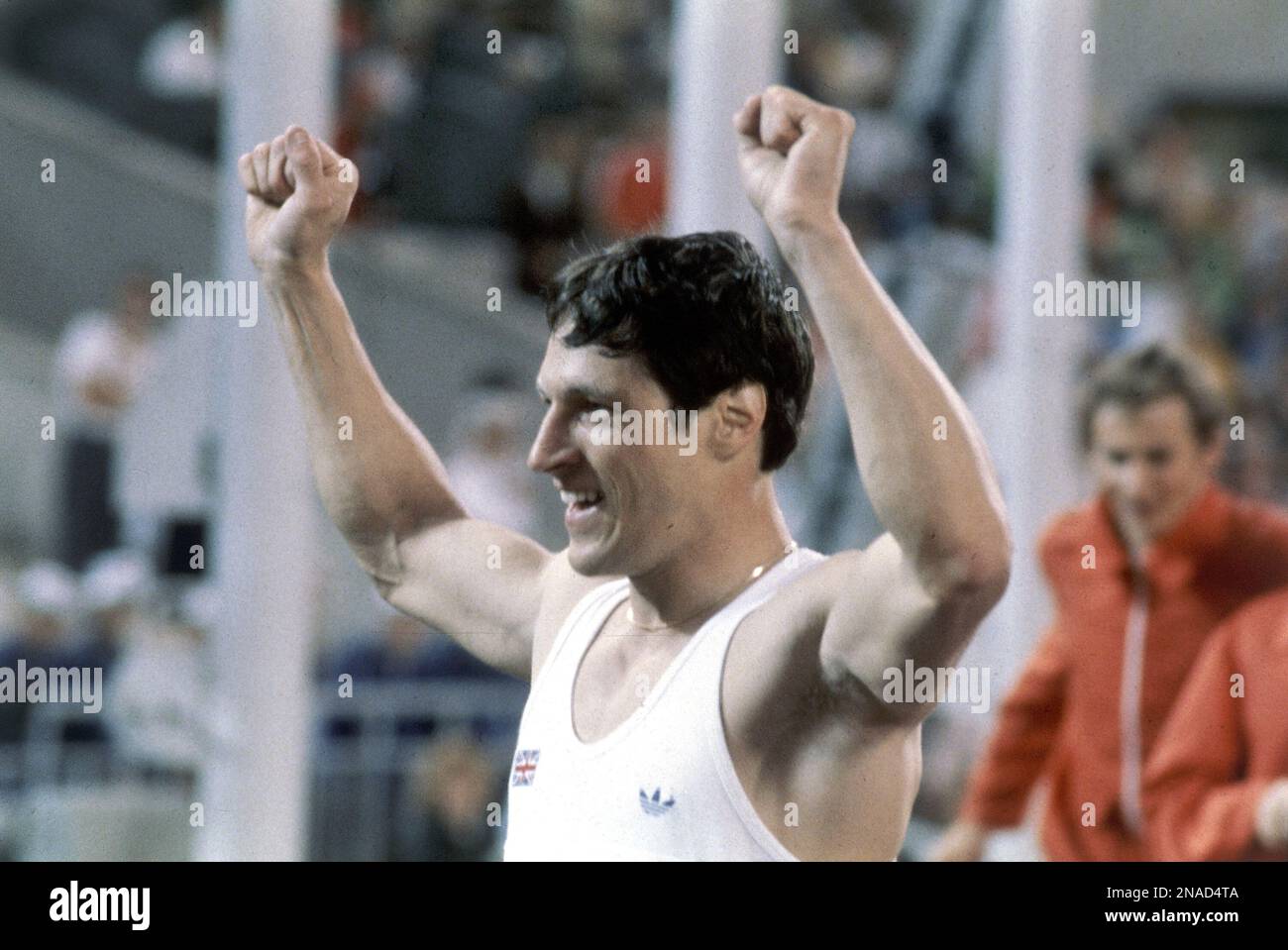 Great Britain's Allen Wells walks on the track in the Lenin Stadium ...