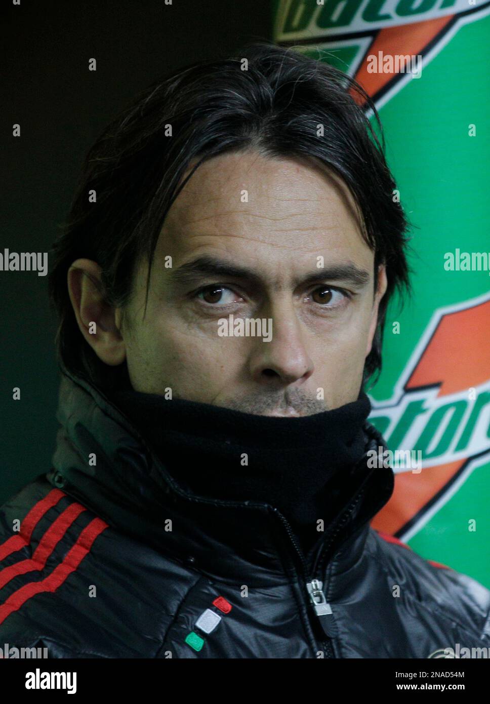 AC Milan forward Filippo Inzaghi looks on during a Serie A soccer match ...