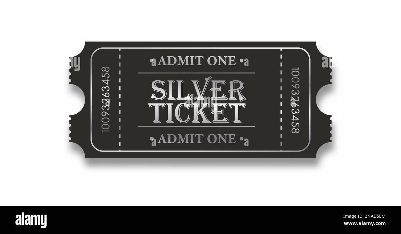 Silver Ticket. Vector illustration for websites, applications, cinemas ...
