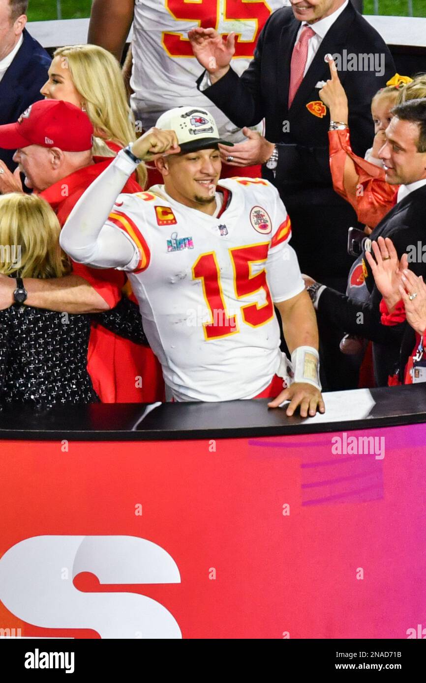 Kansas City Chiefs quarterback Patrick Mahomes celebrates victory ...