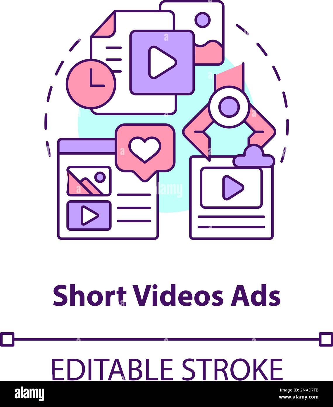 Short videos ads concept icon Stock Vector Image & Art - Alamy
