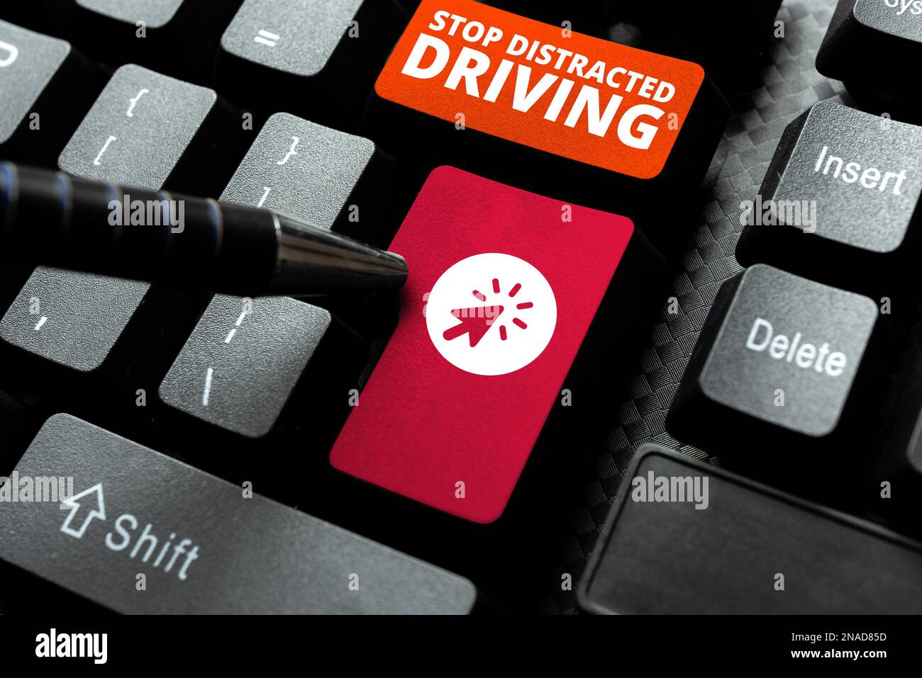 Writing displaying text Stop Distracted Driving, Business approach ...