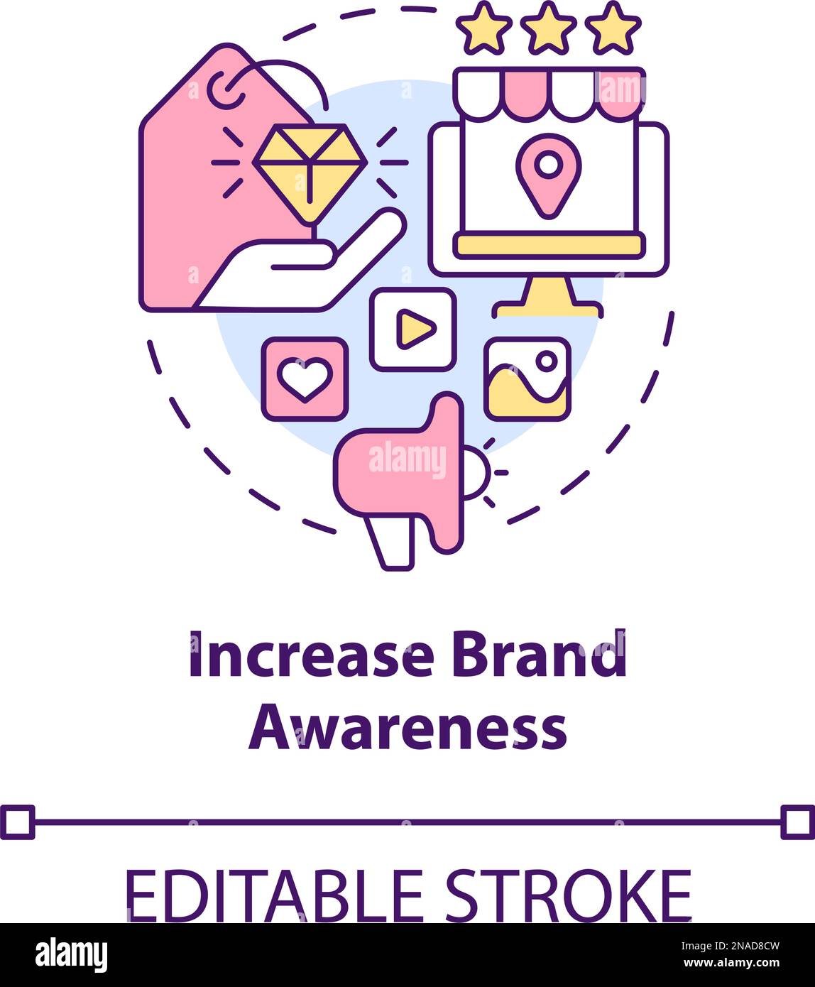 Increase brand awareness concept icon Stock Vector Image & Art - Alamy