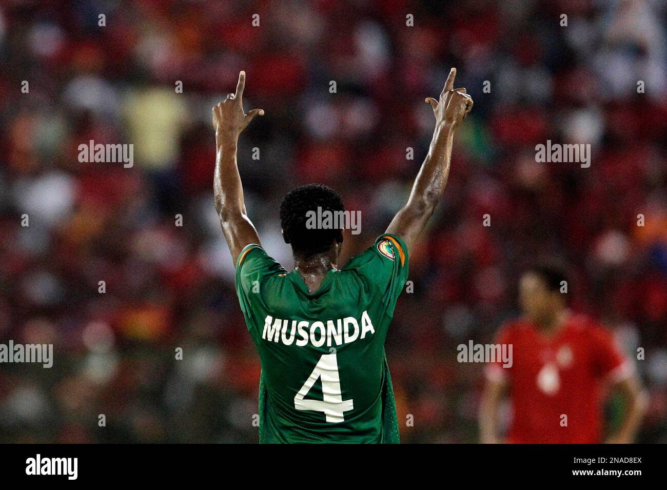 Zambia's Joseph Musonda celebrates Zambia's goal against Equatorial ...