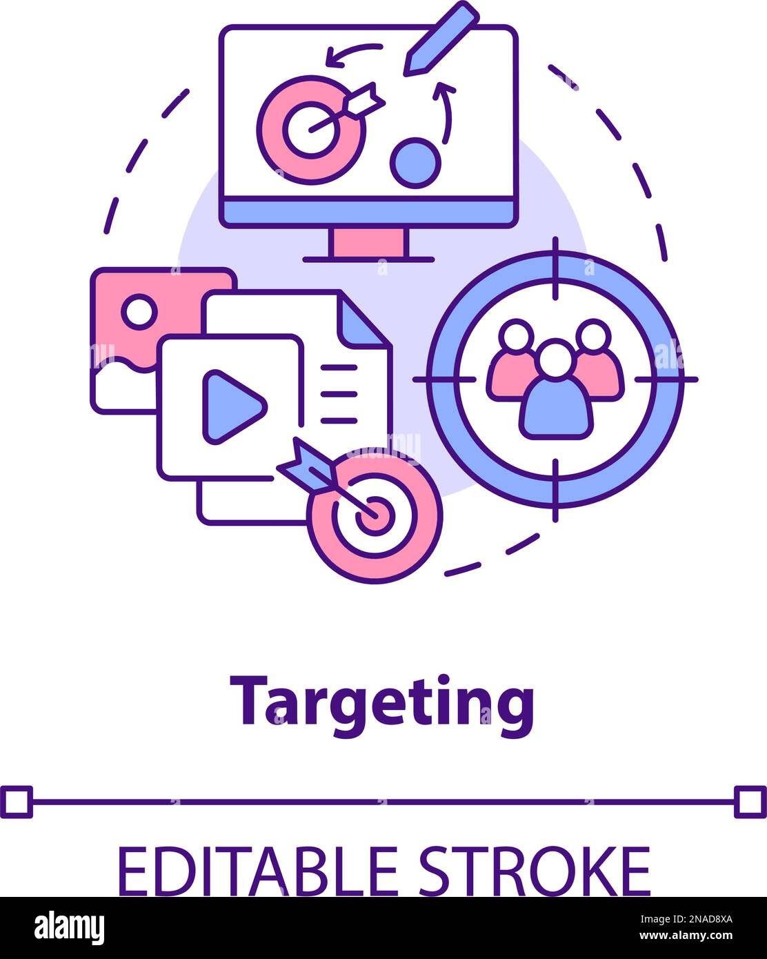 Targeting audience icon linear hi-res stock photography and images - Alamy