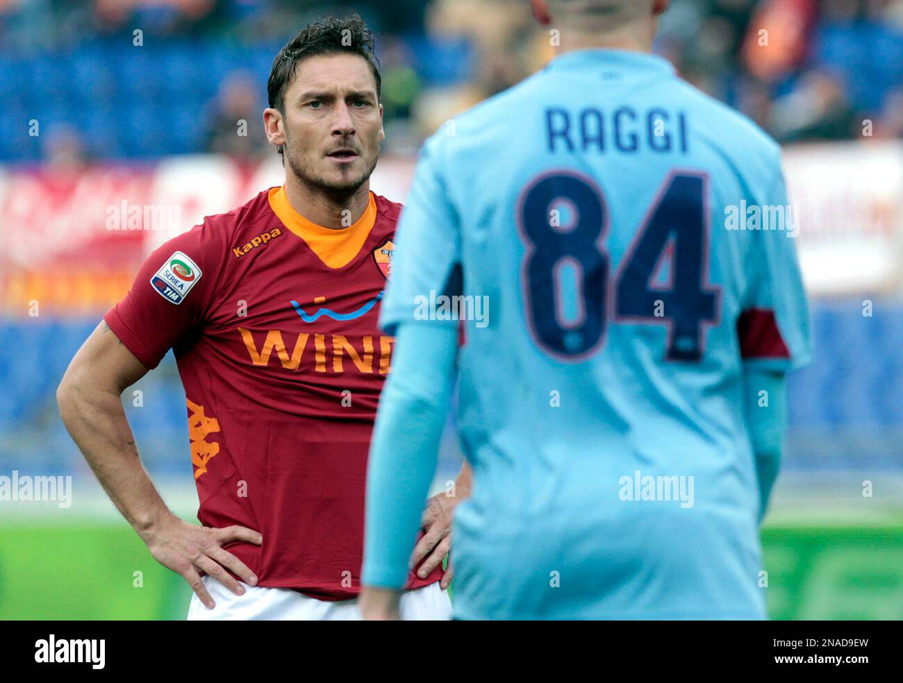 AS Roma's Francesco Totti reacts after missing a scoring chance during ...