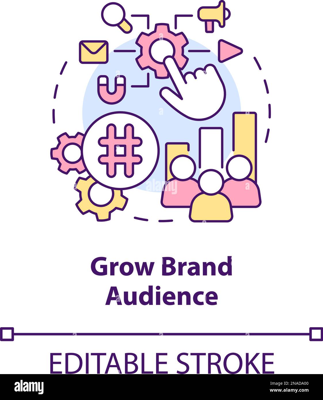 Grow brand audience concept icon Stock Vector Image & Art - Alamy