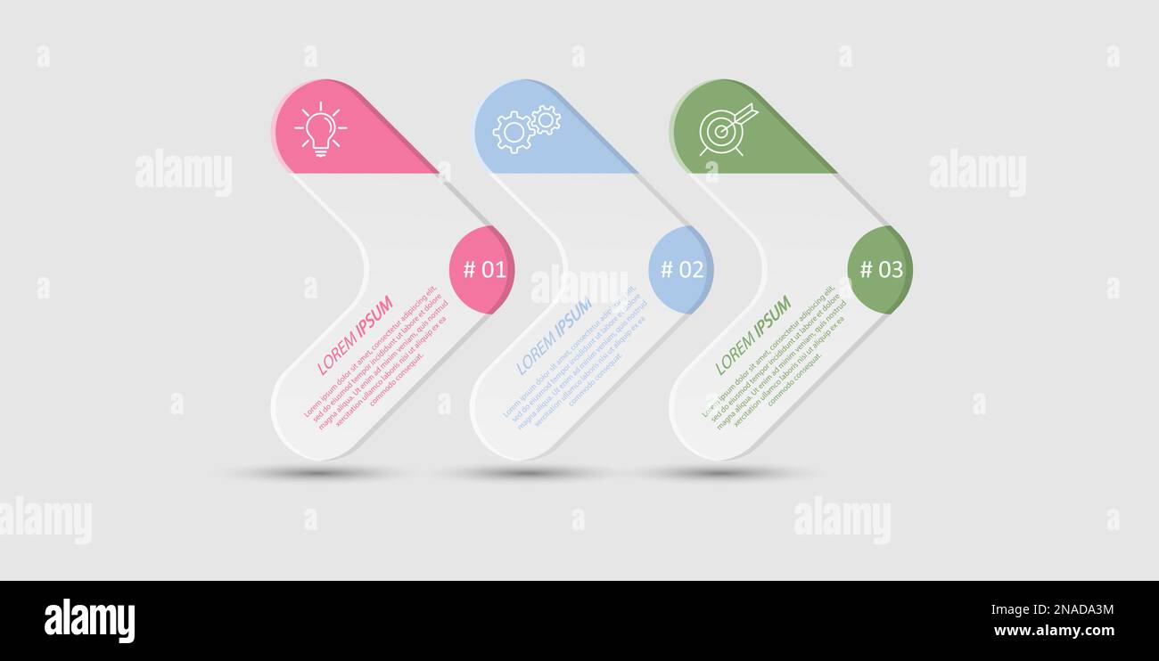 3 stages of development, improvement or training. Infographics with ...