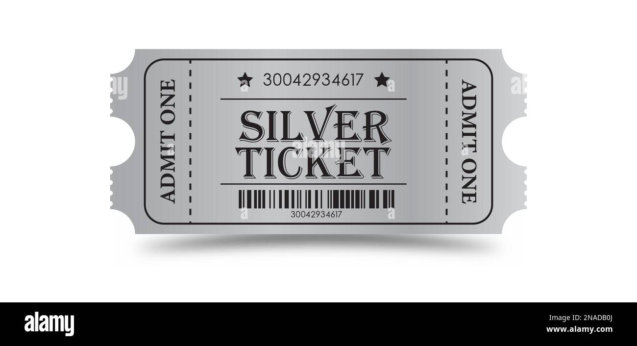 Silver Ticket. Vector illustration for websites, applications, cinemas ...