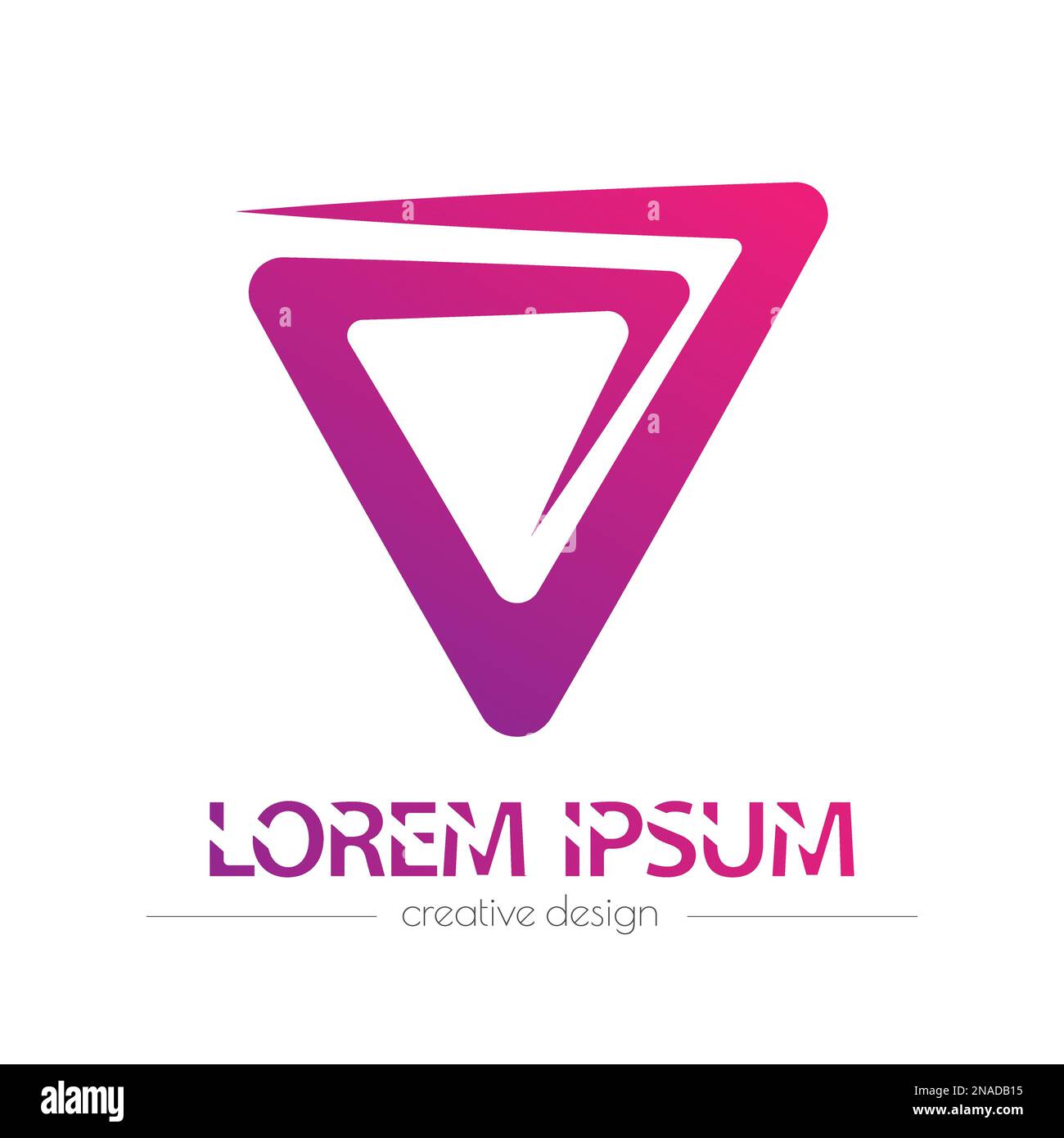 Triangle. Template for a logo, brand, sticker, emblem or label. Flat ...