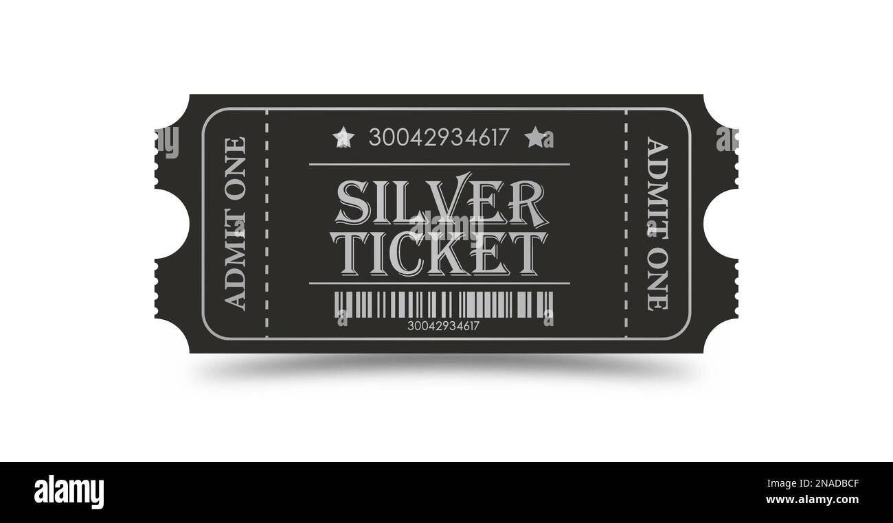 Silver Ticket. Vector illustration for websites, applications, cinemas ...