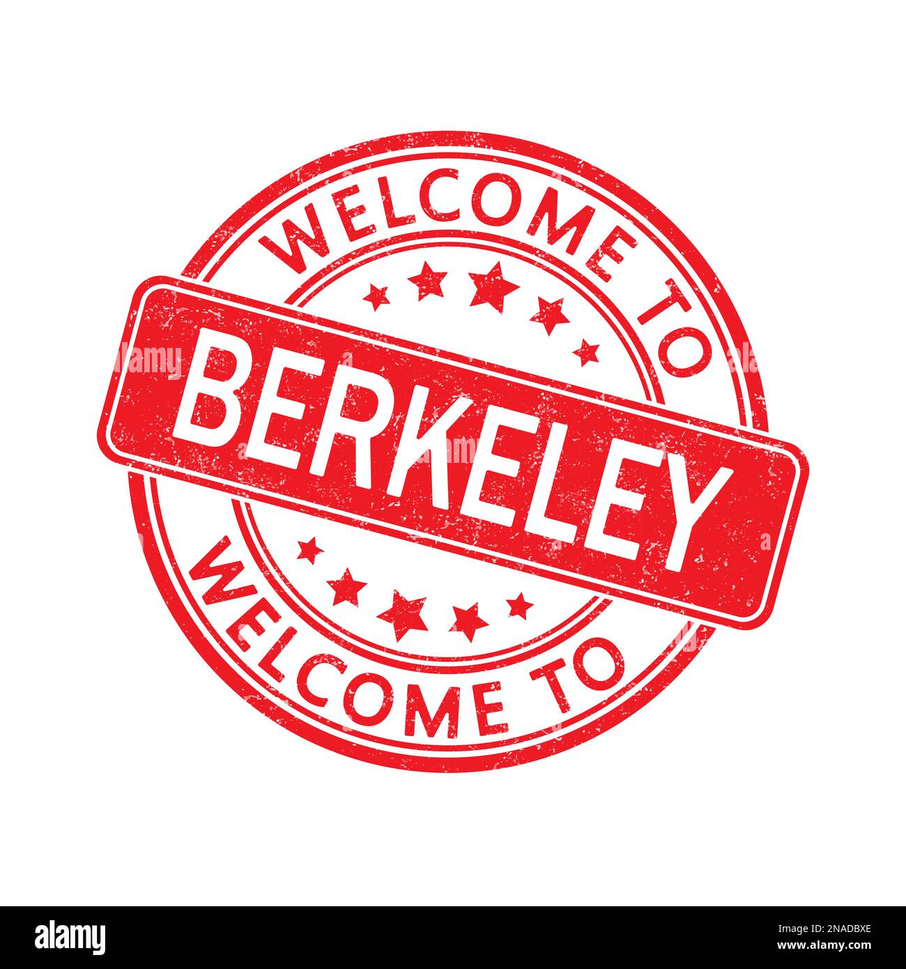 Welcome to Berkeley.. Impression of a round stamp with a scuff. Flat ...