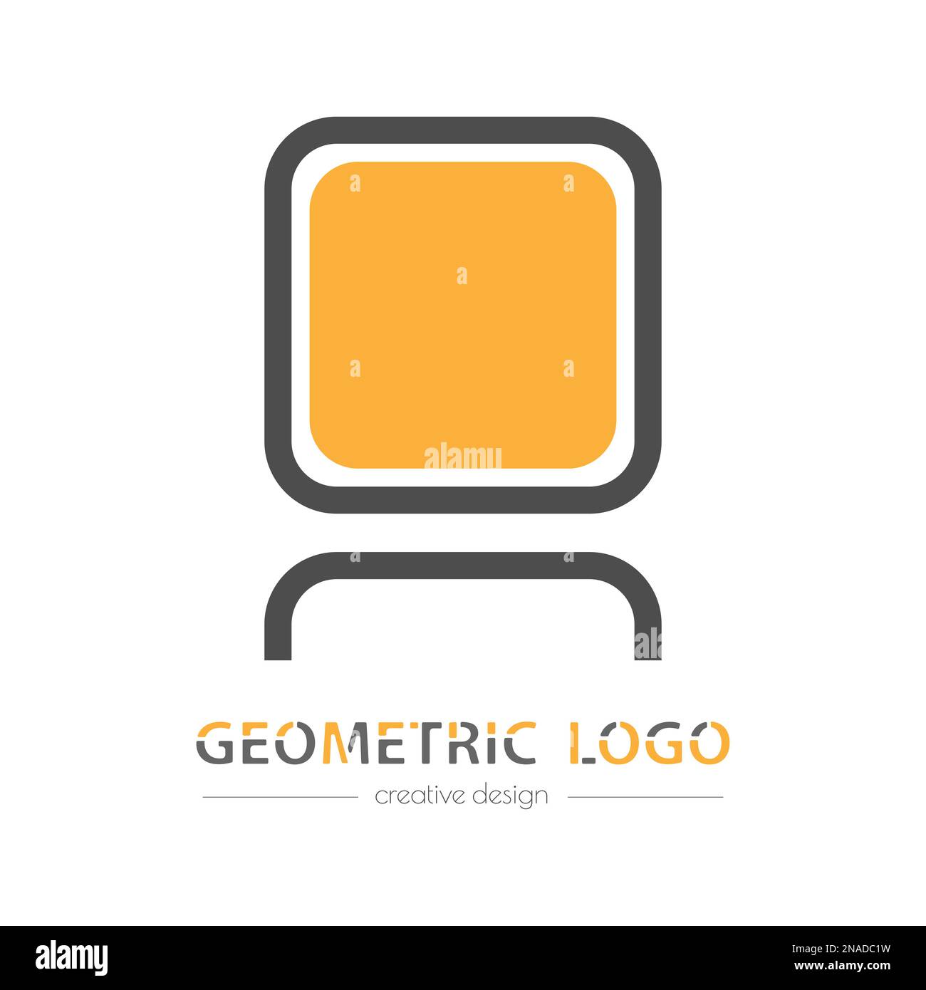 Square. Template for a logo, brand, sticker, emblem or label. Flat ...