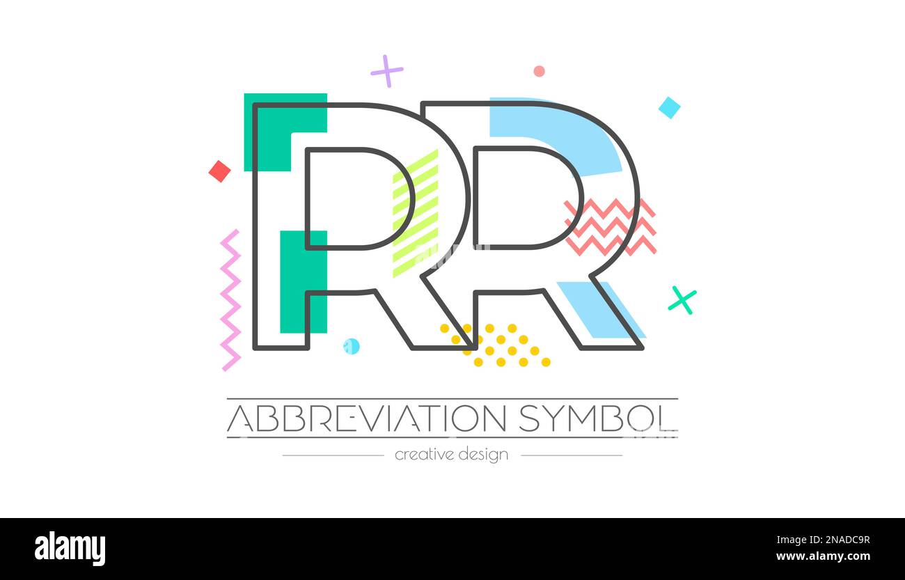 Letters R and R. Merging of two letters. Initials logo or abbreviation ...