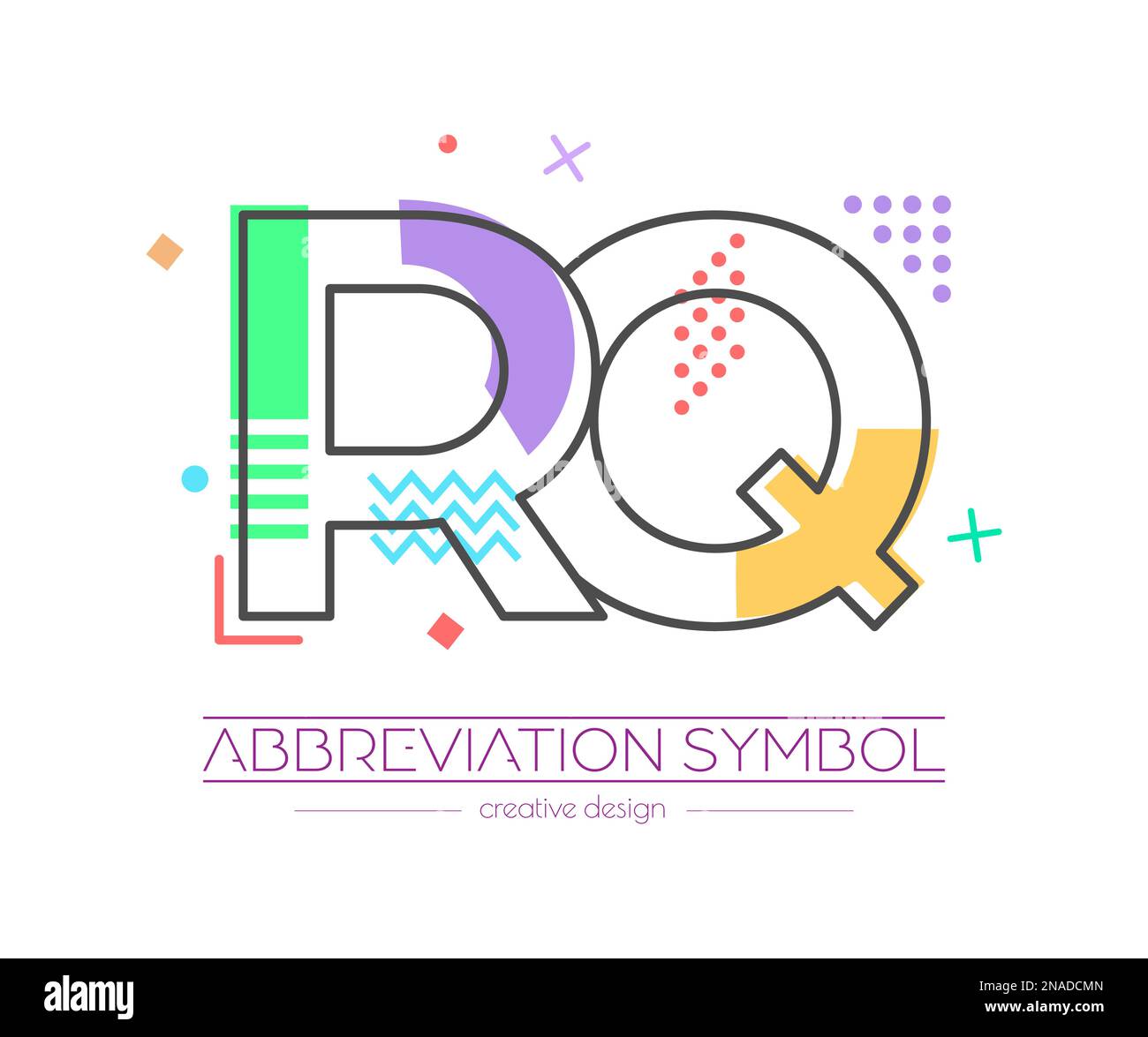 Letters R and Q. Merging of two letters. Initials logo or abbreviation ...