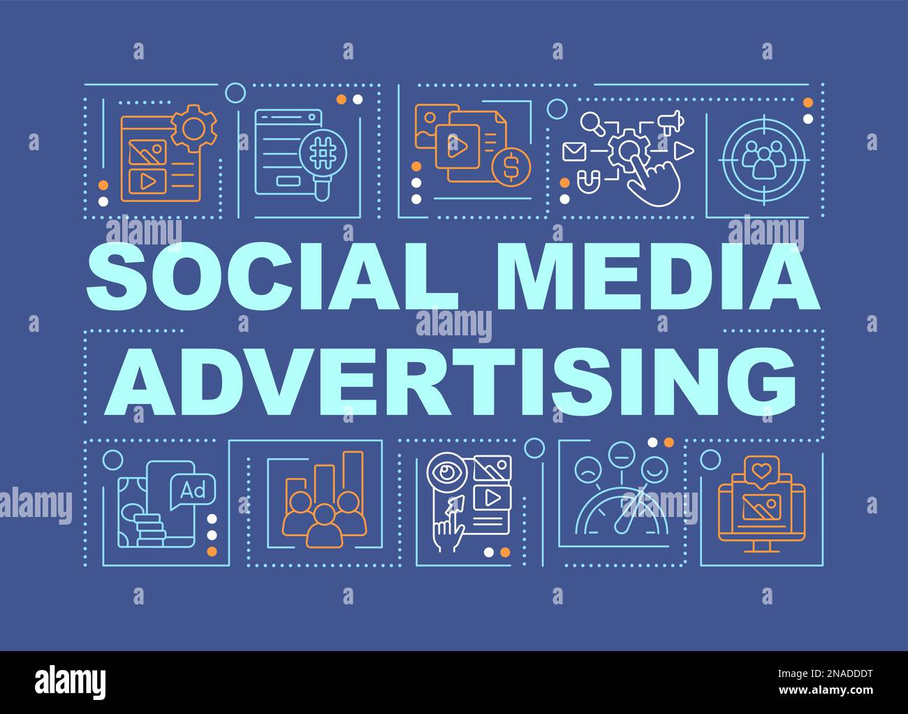 Social Media Advertisement Word Concepts Dark Blue Banner Stock Vector Image And Art Alamy