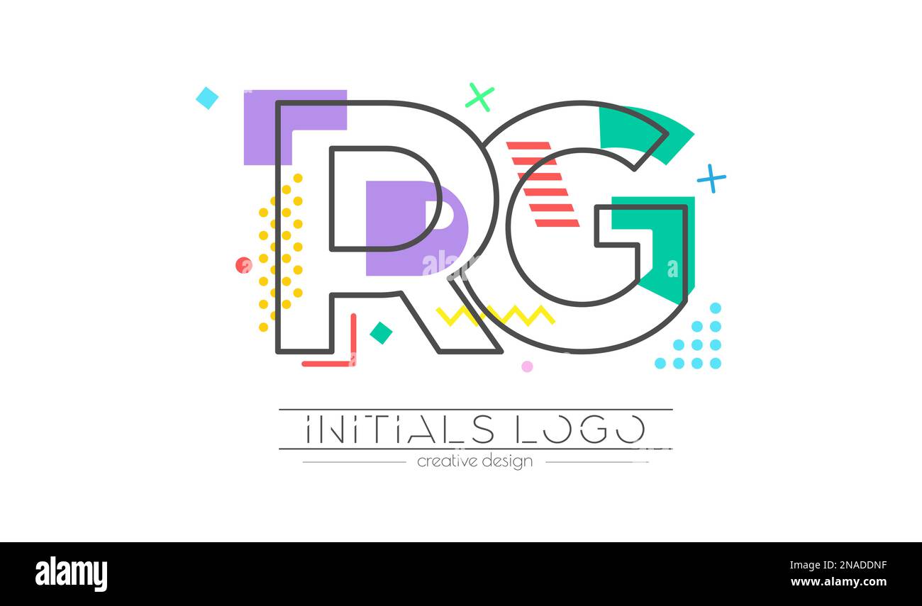 Letters R and G. Merging of two letters. Initials logo or abbreviation ...