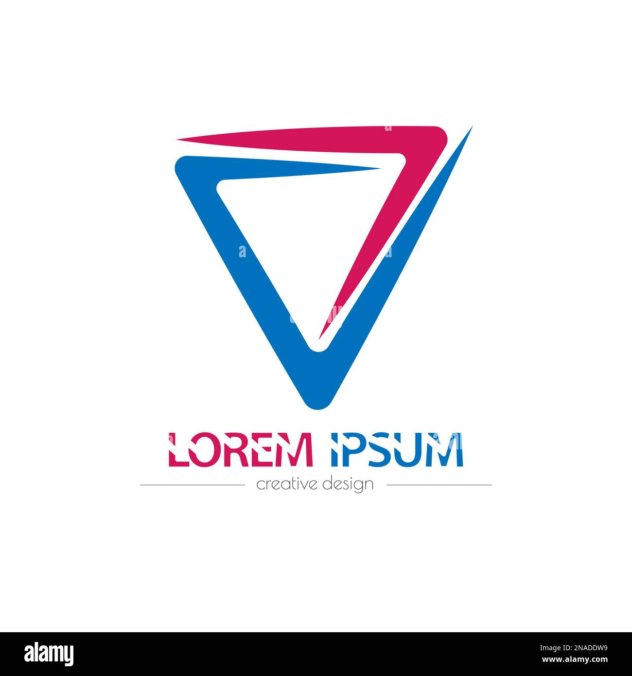 Triangle. Template for a logo, brand, sticker, emblem or label. Flat ...