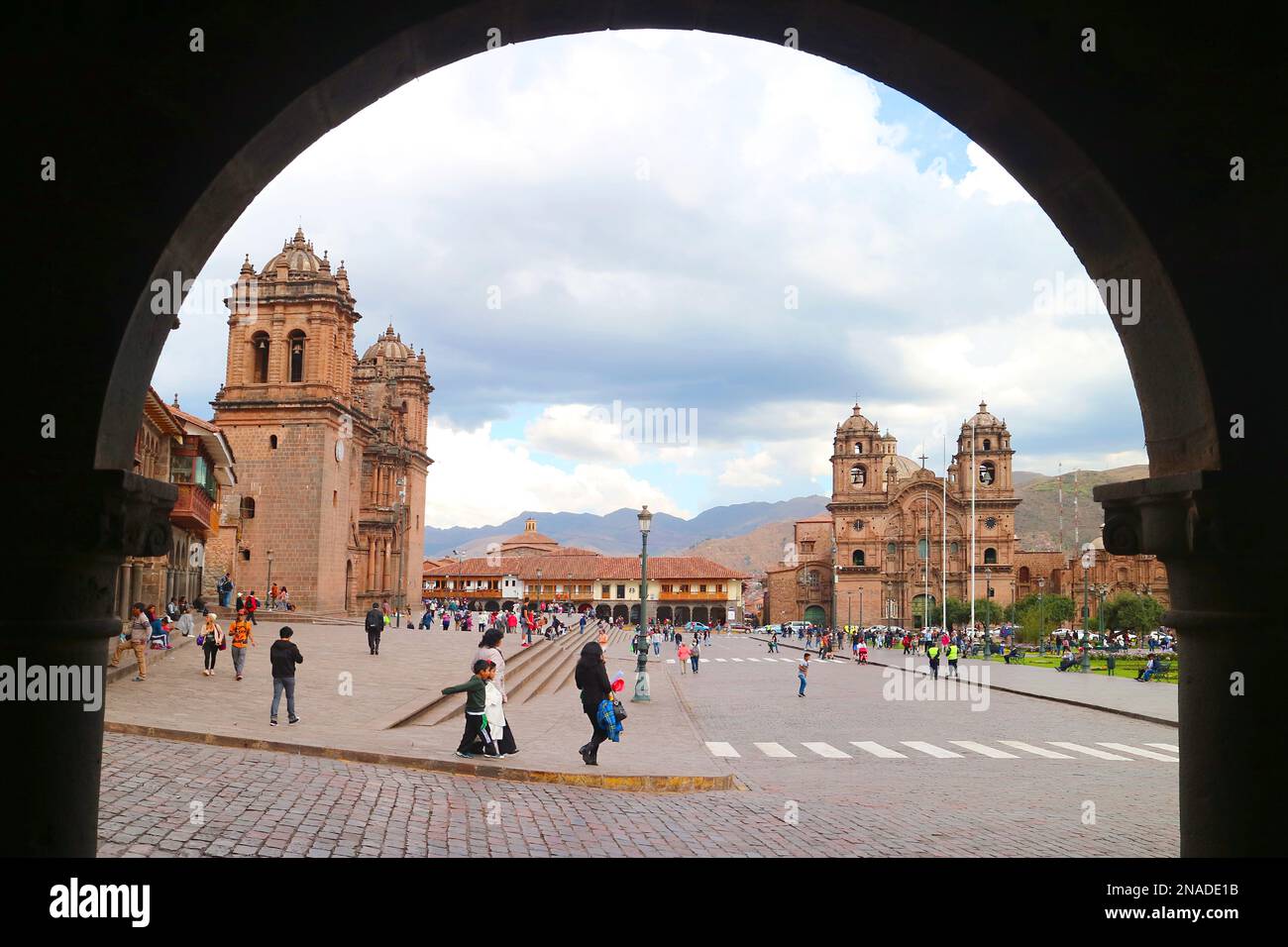 The Historic Center of Cuzco with Cusco Cathedral and the Iglesia de la ...