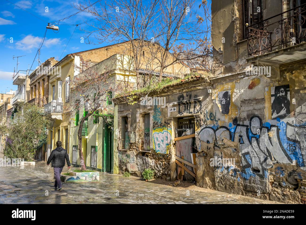 Verfallene Häuser, Bordell, Iasonos Straße, Metaxourgio Viertel, Athen ...