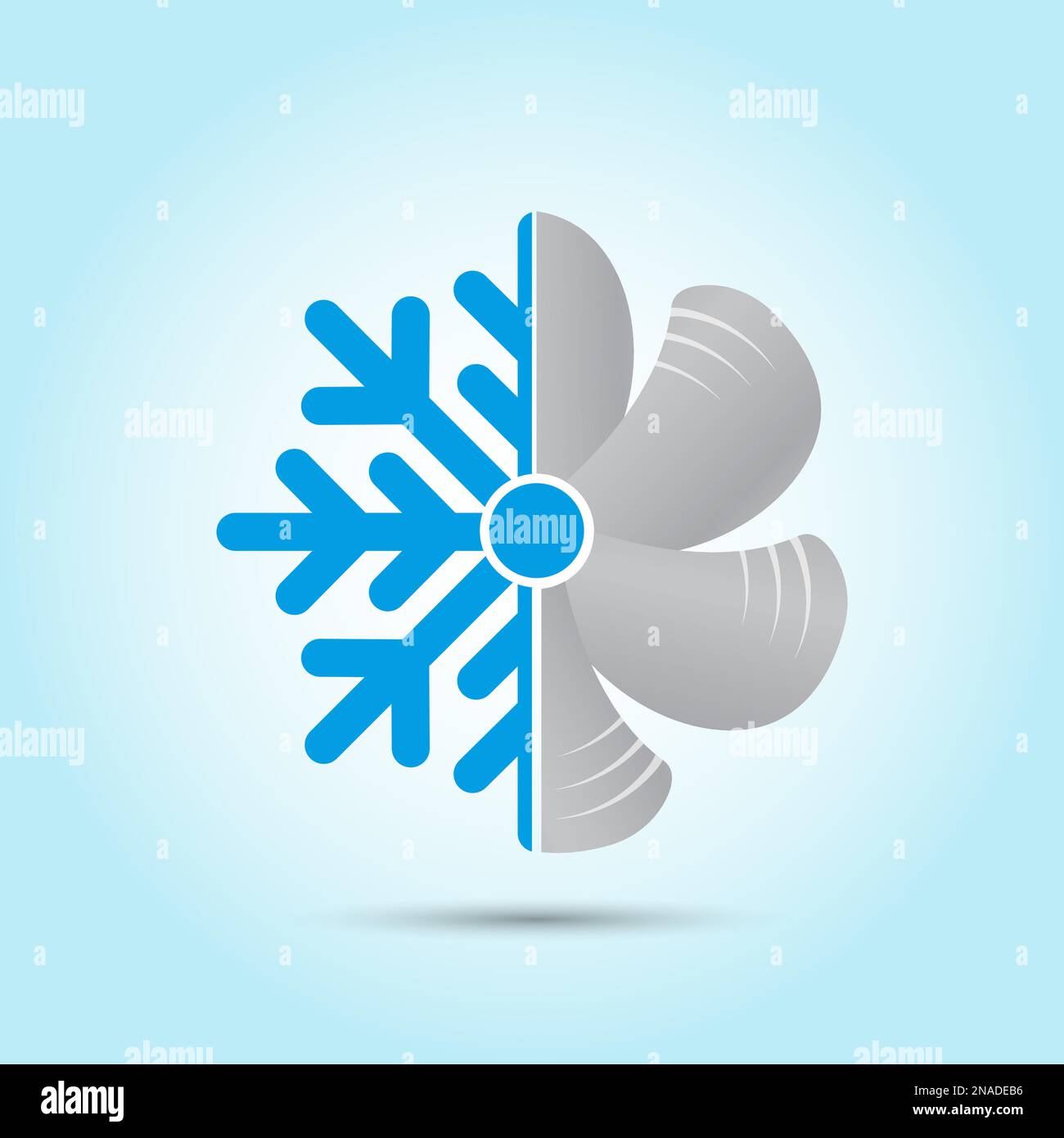 The color icon of the air conditioner. fan blades and snowflake. A ...