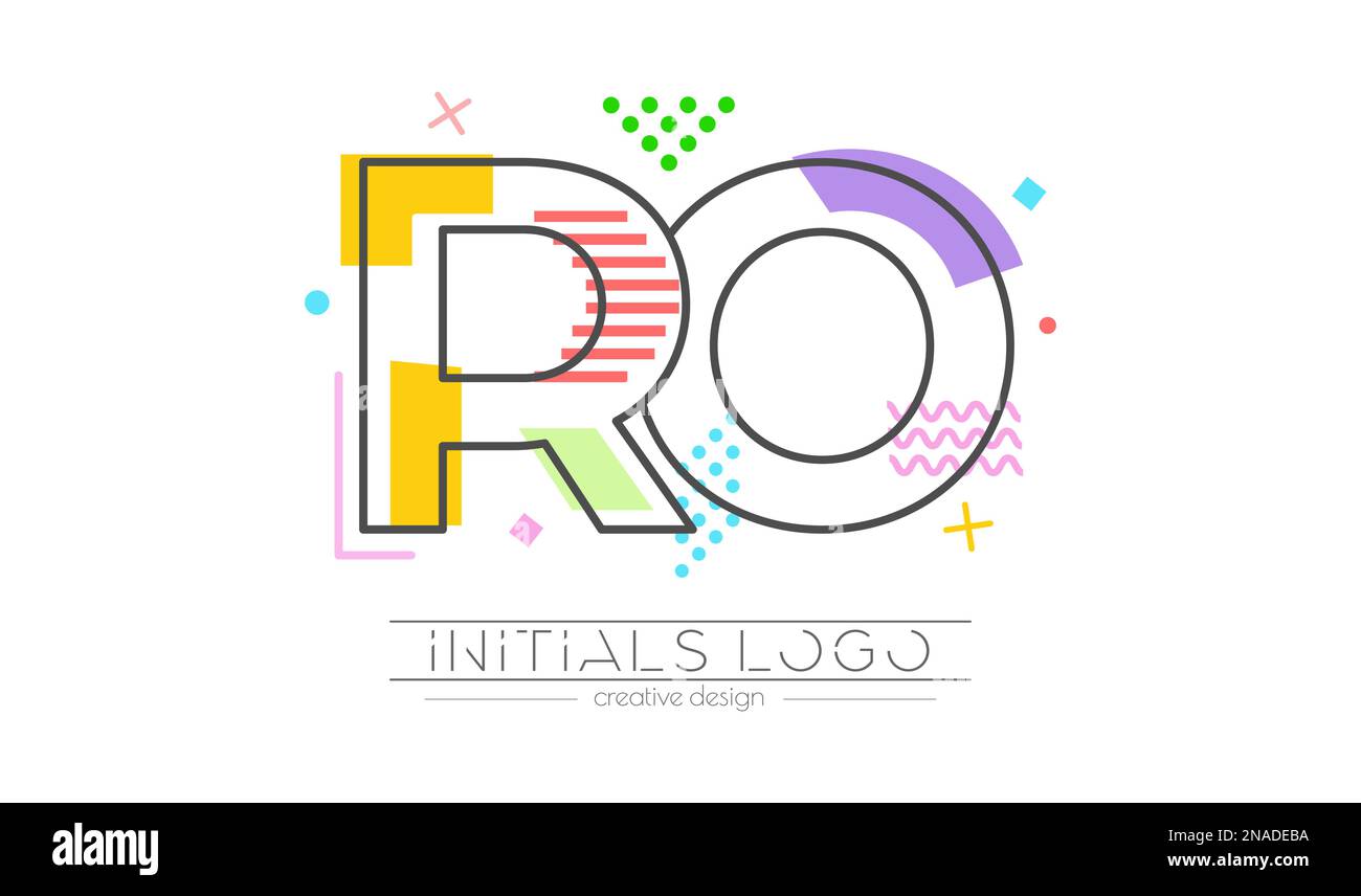 Letters R and O. Merging of two letters. Initials logo or abbreviation ...