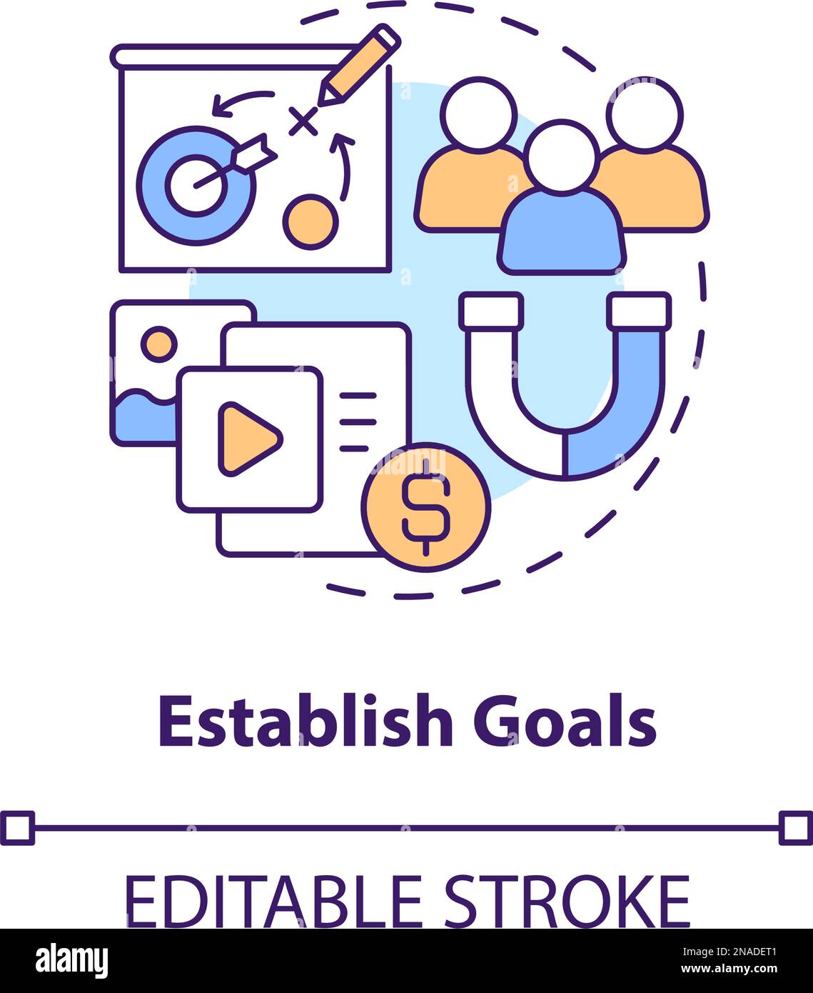 Establish goals concept icon Stock Vector Image & Art - Alamy