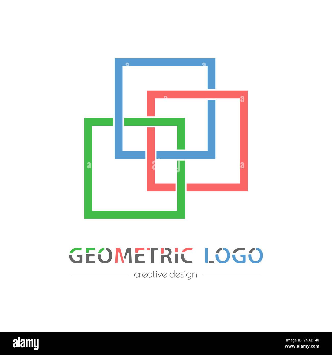 Square. Template for a logo, brand, sticker, emblem or label. Flat ...