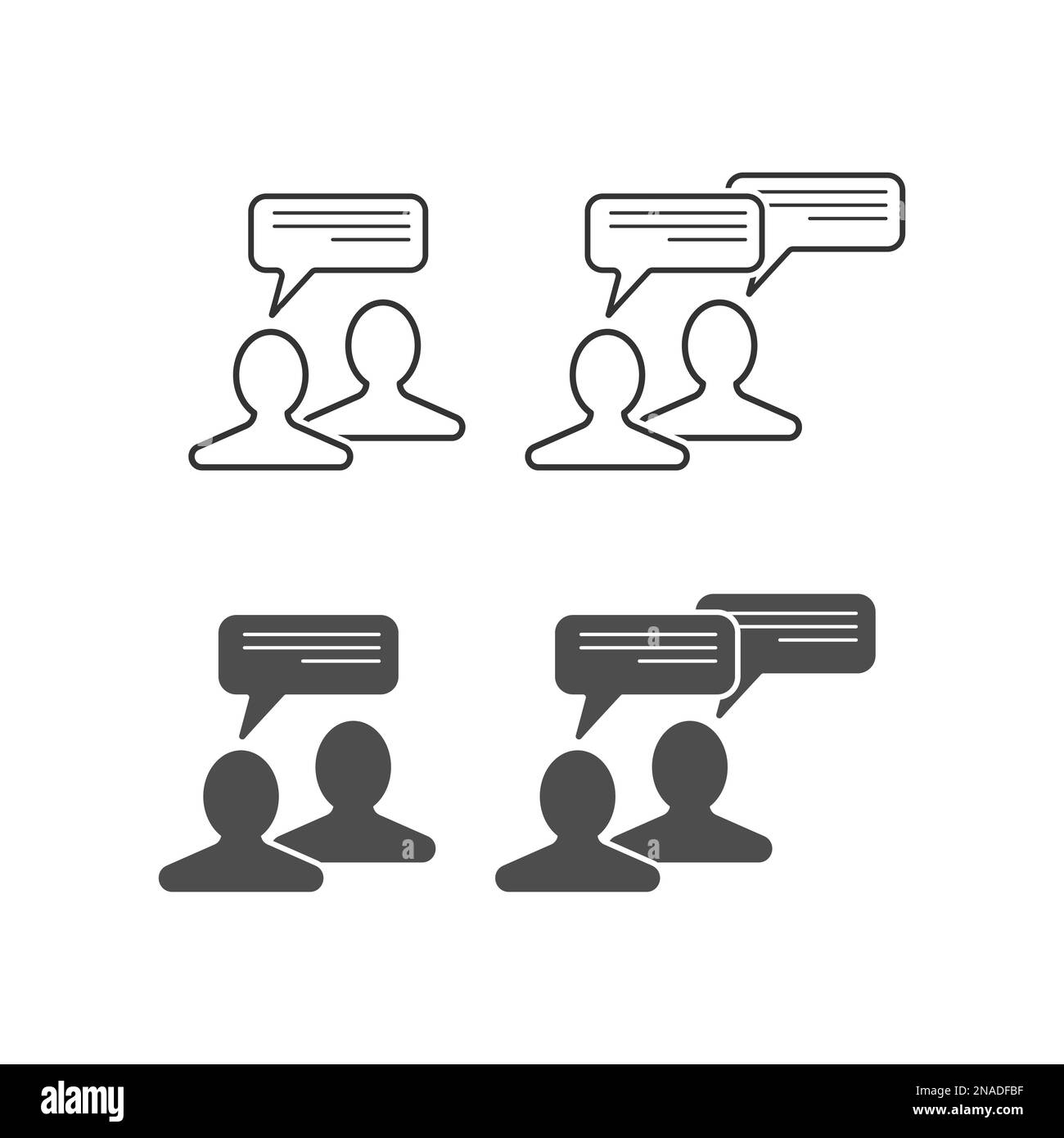 Icon of an online conversation, conversation, dialogue or consultation ...