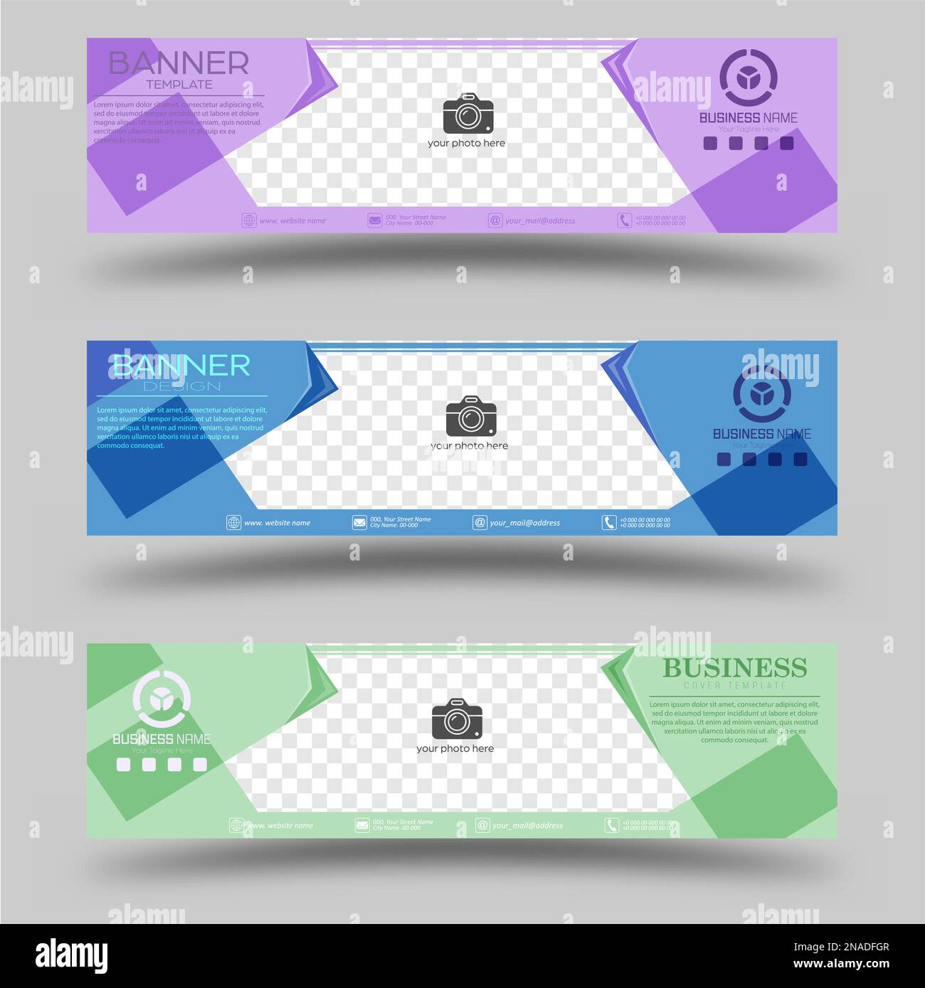 A collection of banners for web design, business, finance and ...