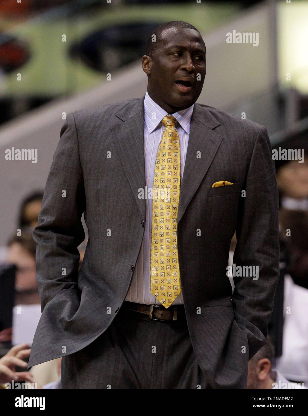 Utah Jazz head coach Tyrone Corbin on the sideline during an NBA ...