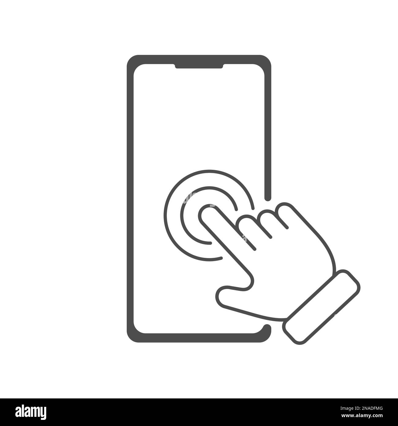 The Touch Screen Of The Smartphone Clicking Hand Icon Context Menu Call Function Activation