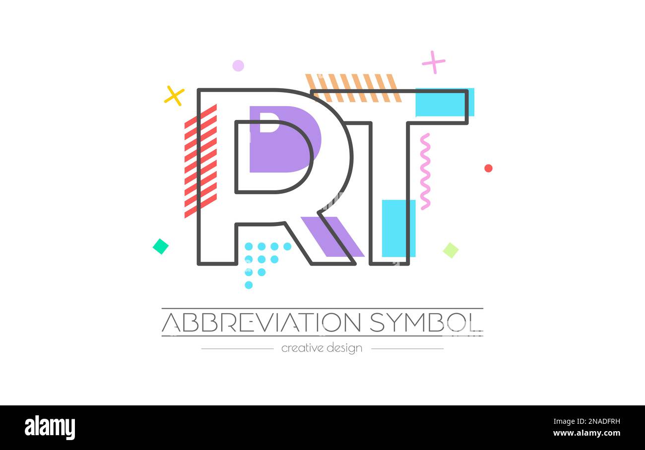 Letters R and T. Merging of two letters. Initials logo or abbreviation ...