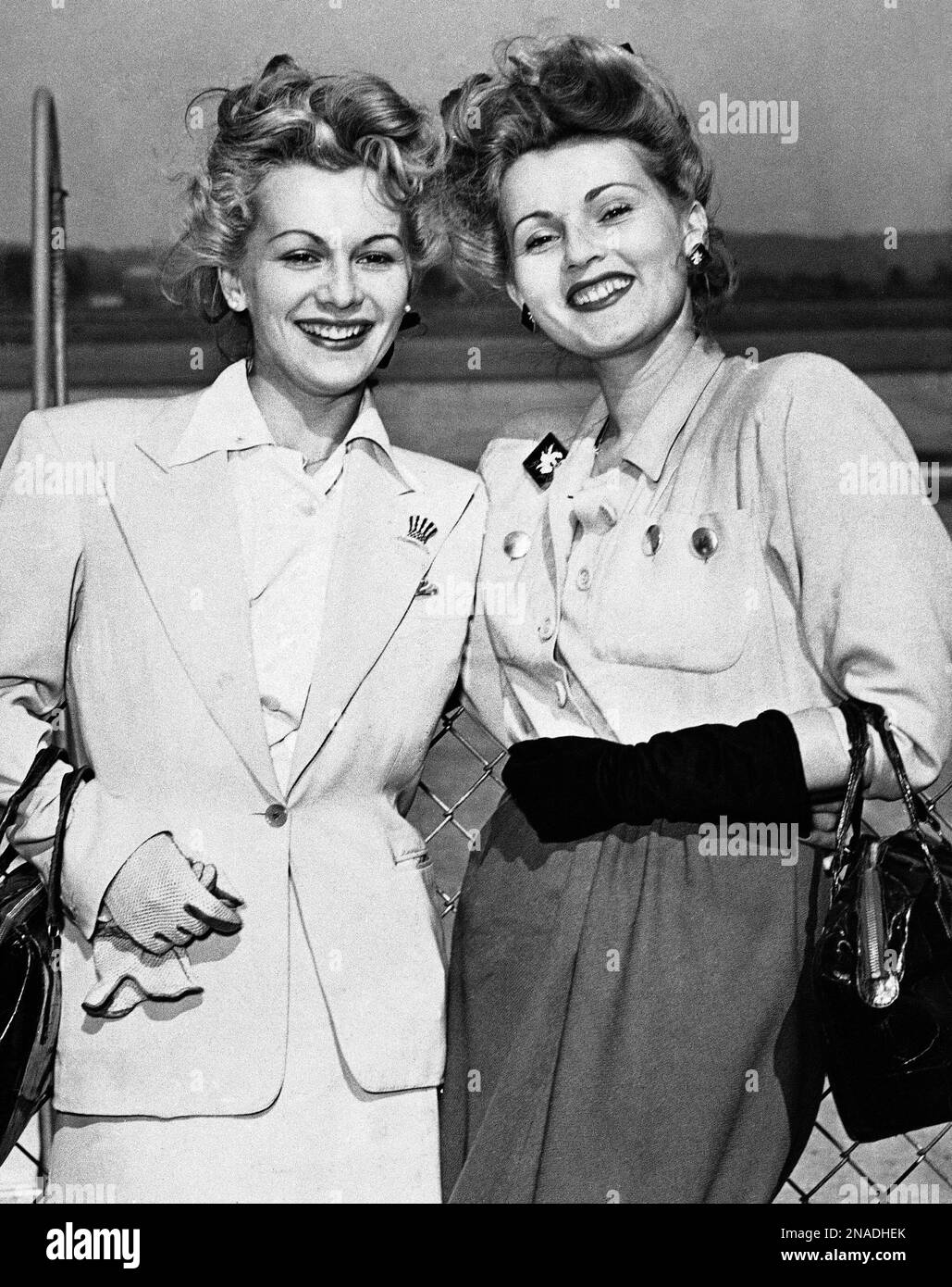 Zsa Zsa, right, and her sister Eva Gabor, left, in Omaha, Nebraska ...