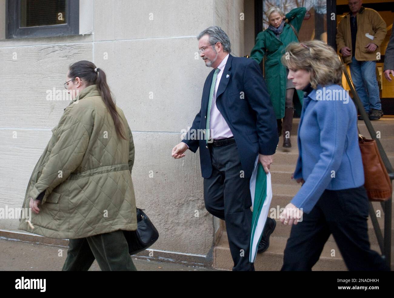 Dr. William Petit Jr., center, leaves Superior Court in New Haven for ...