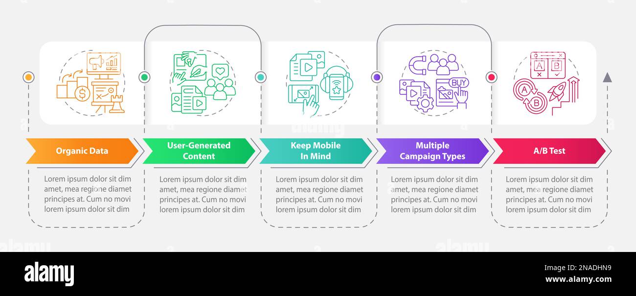 Social media advertising tips rectangular infographic template Stock ...