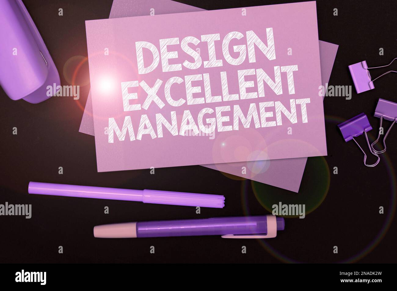 Hand writing sign Design Excellent Management, Internet Concept ...