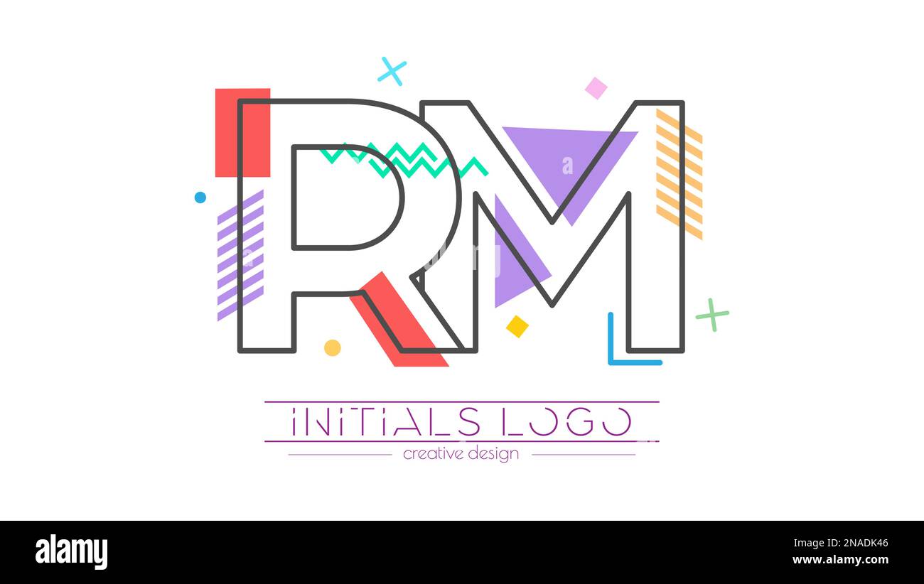 Letters R and M. Merging of two letters. Initials logo or abbreviation ...