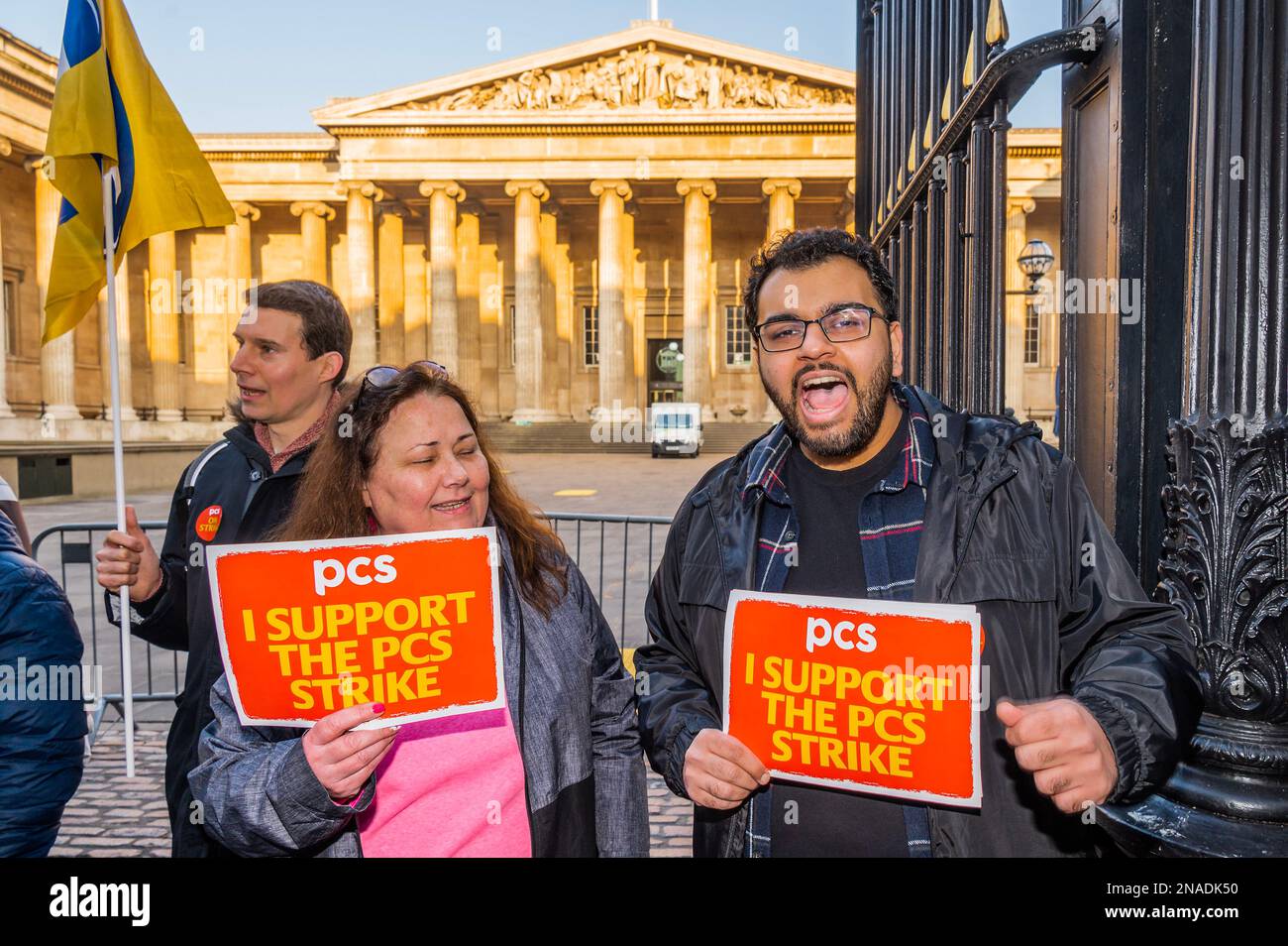 London, UK. 13th Feb, 2023. British Museum staff who are members of the ...