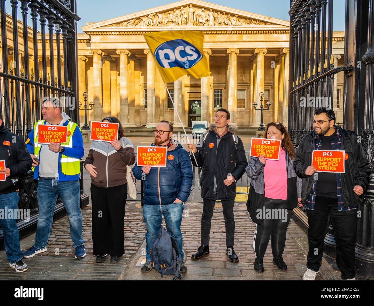London, UK. 13th Feb, 2023. British Museum staff who are members of the ...